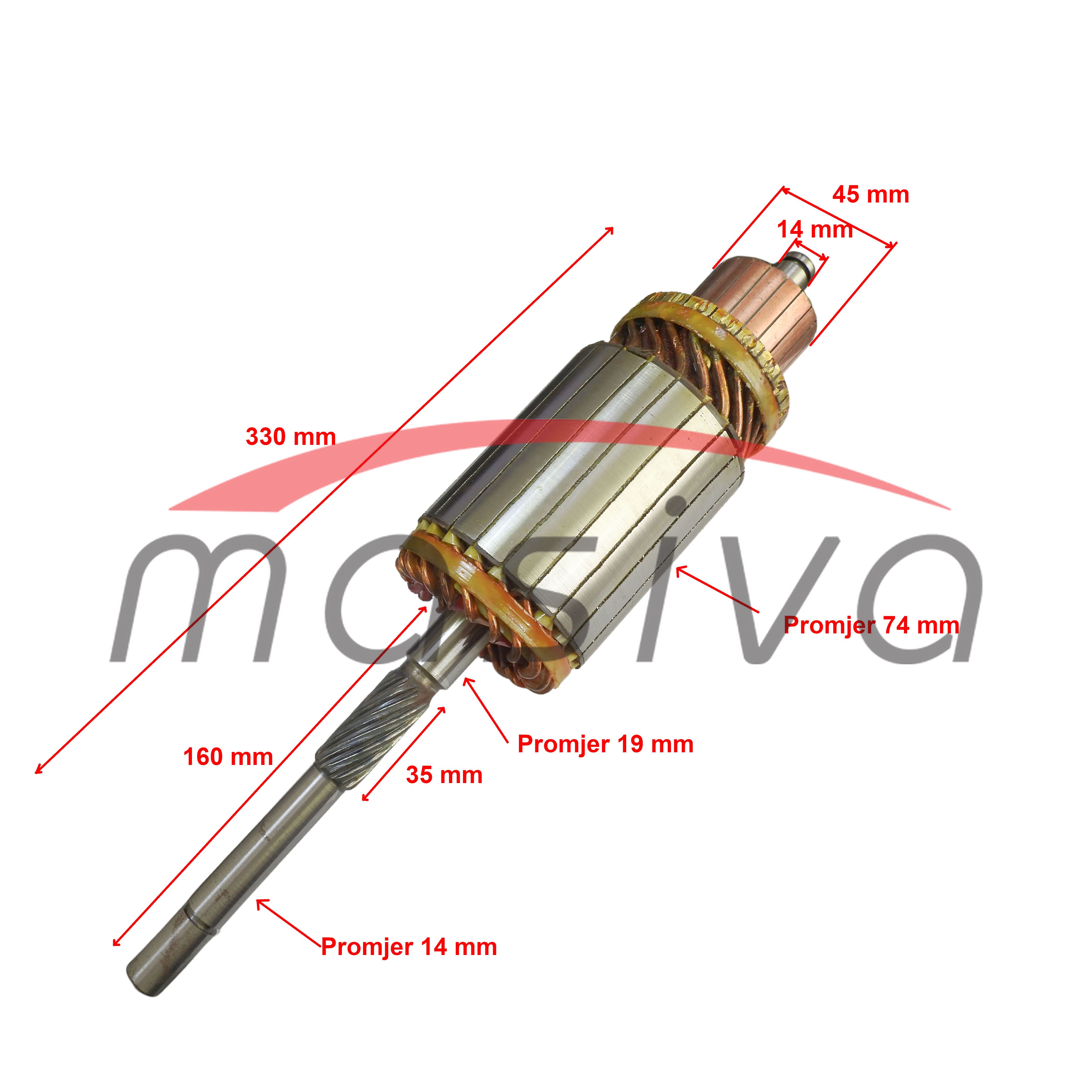 ROTOR ELEKTROPOKRETAČA IMT ISKRA 10 UTORA IN | Masiva